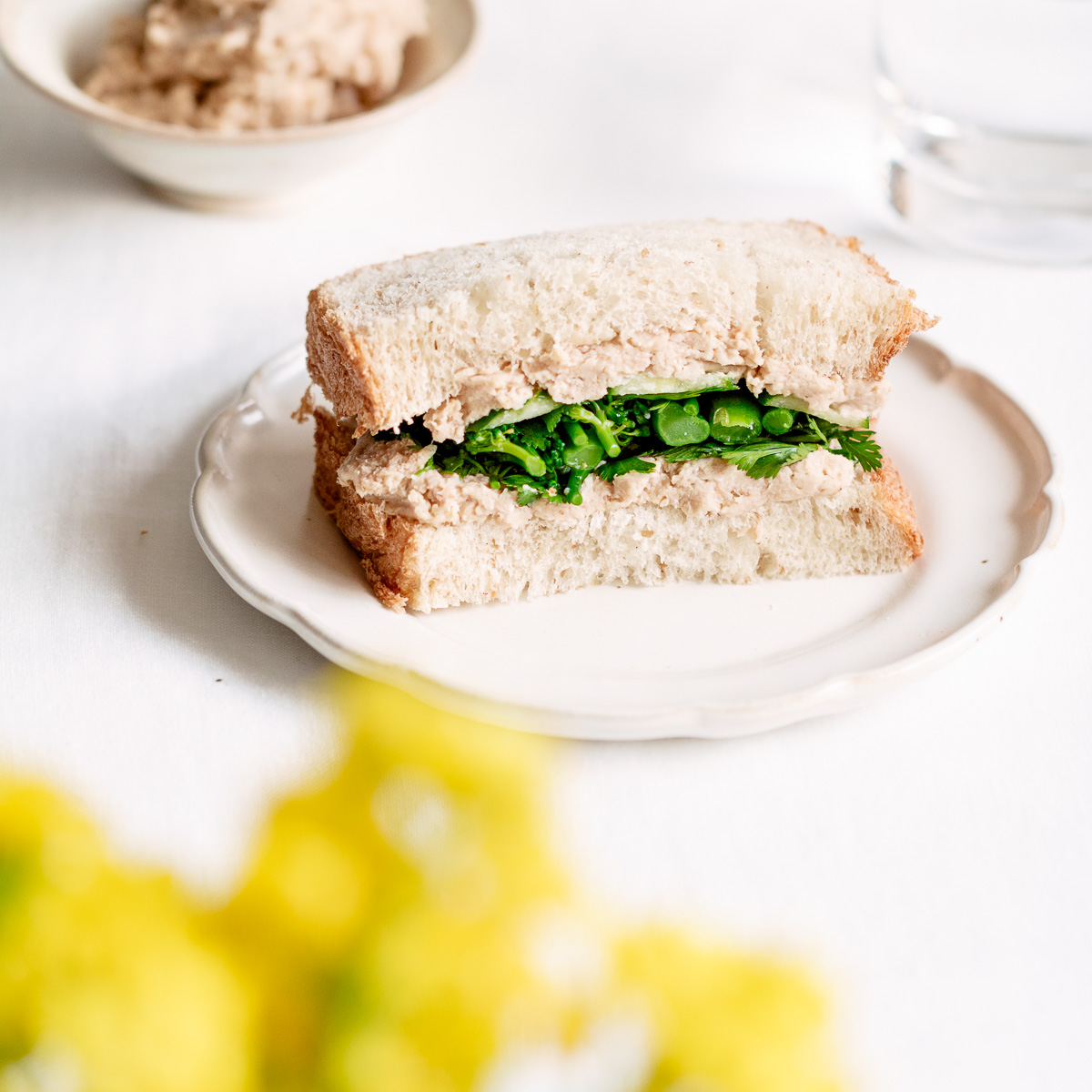 Vegan Soybean Hummus Sandwich