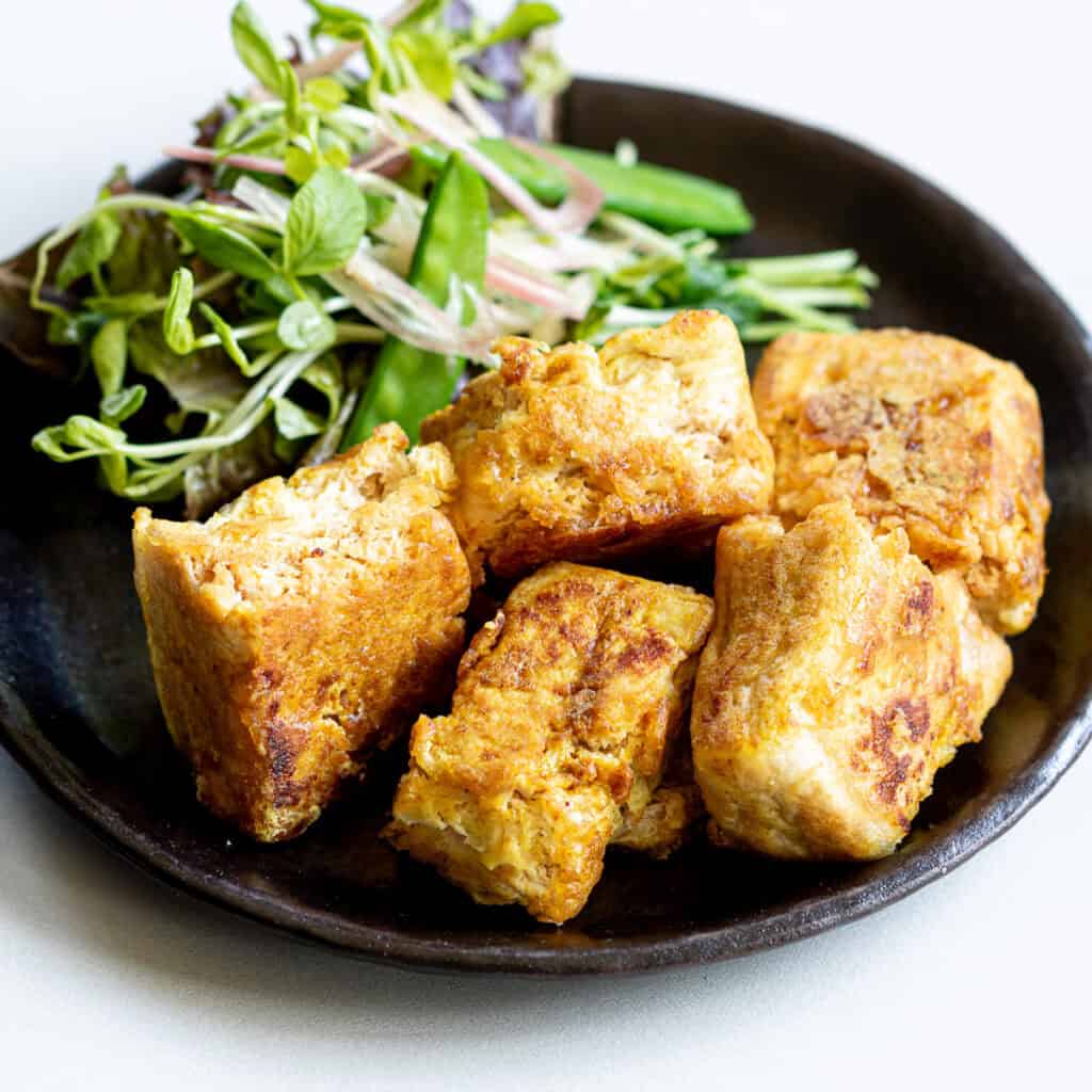 Pan-Fried Vegan Tofu Karaage (Vegan Japanese Fried Chicken)